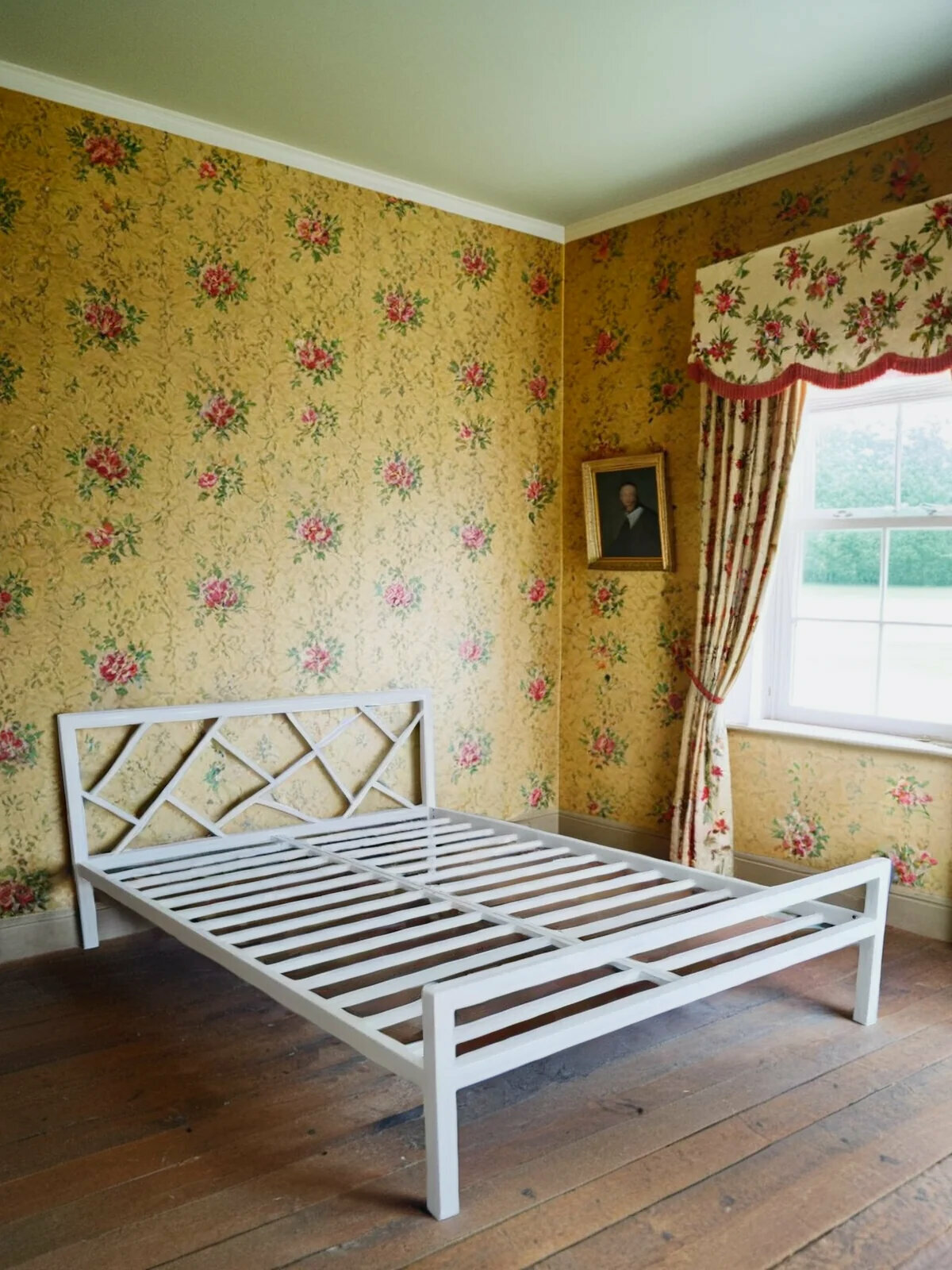 Кровать Цезарион, 140х200, металлическая, кованная, усиленная, белый муар