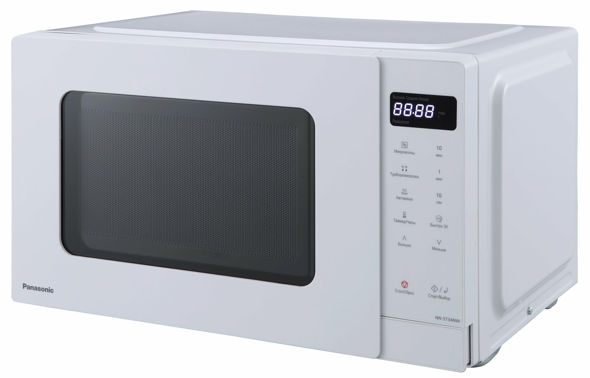 Микроволновая печь Panasonic, NN-ST34NWZPE, белая, 25л, 1400Вт, 46,9см x 28см x 38см