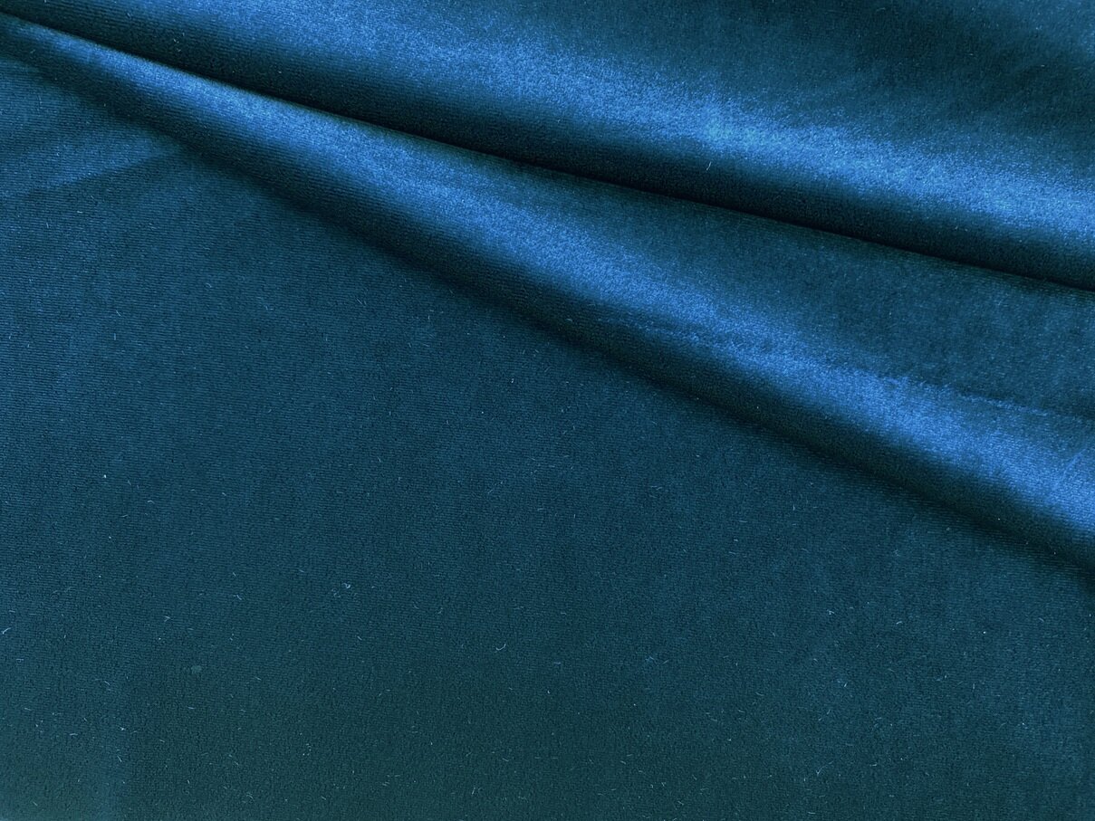 Ткань Бархат тёмной морской волны однотонная 03880