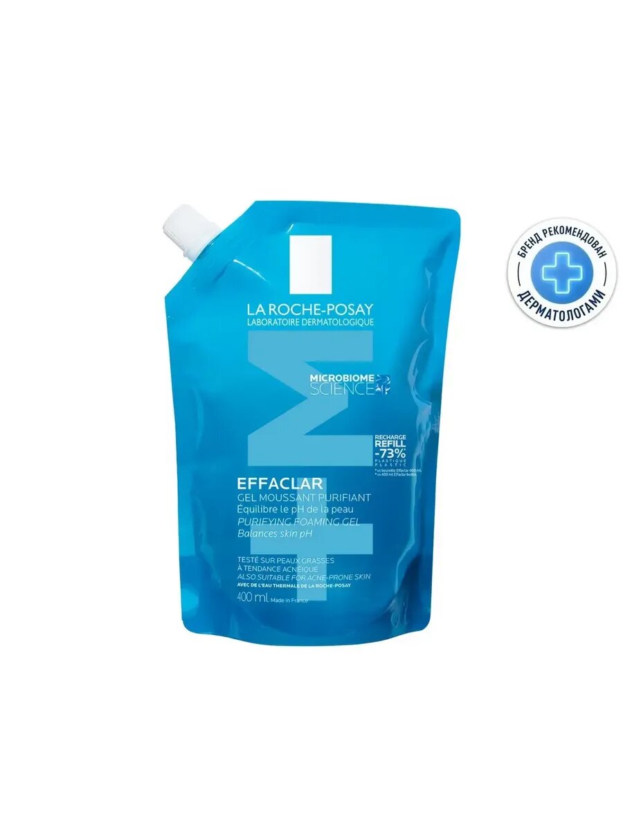 Гель для умывания La Roche-Posay Effaclar, для лица и тела, очищающий, пенящийся, 400 мл