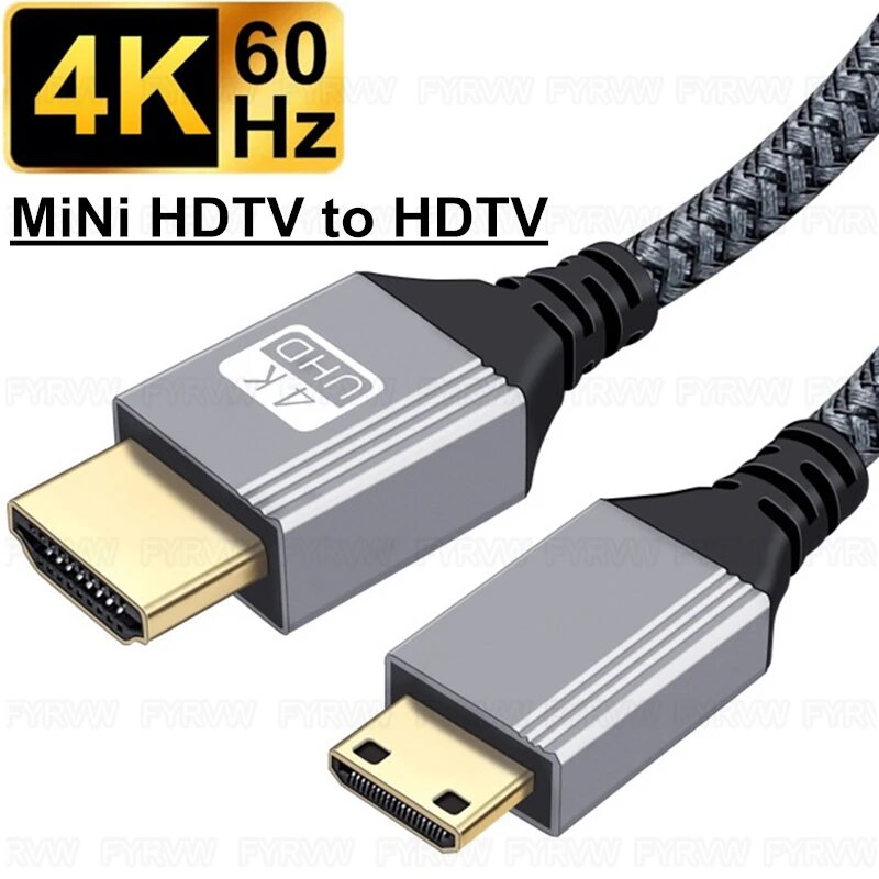 Mini HDMI - HDMI кабель 1.5m, 4K Grey — фото 1