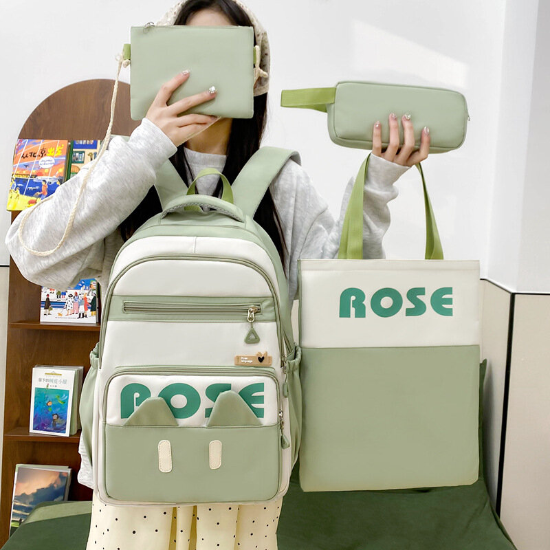 Комплект для школы 2025: Рюкзак, Пенал, Сумка для еды и Пенал | Набор 4 предмета | Школьный сезон | Полный набор ученика