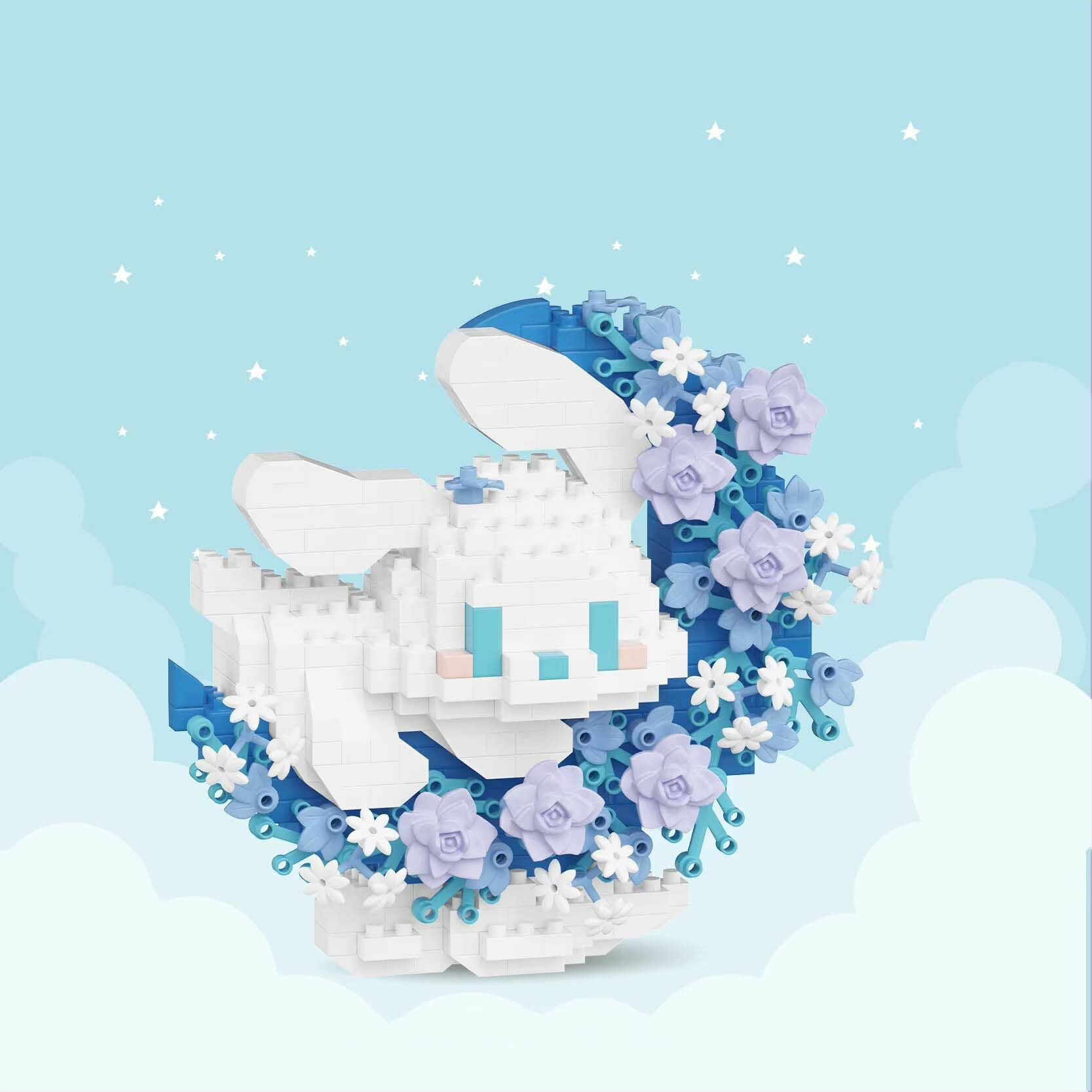 Конструктор CuteMoon милые зверушки (кот, поросенок, медведь, собака, панда, коала, заяц, лиса)на луне MMJYSLIM
