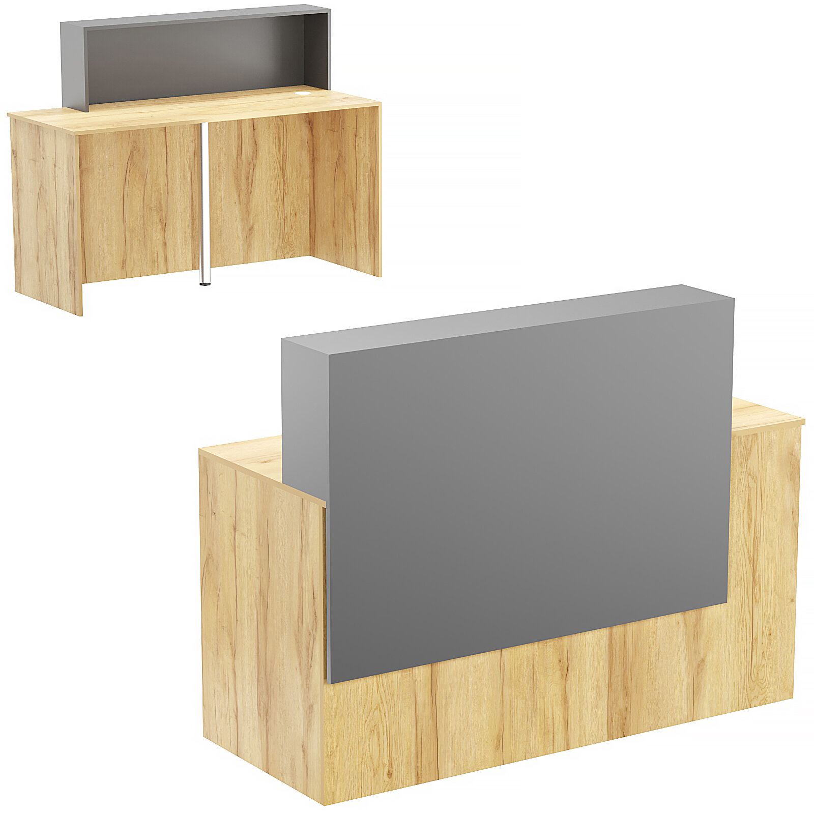 Стойка ресепшен верона №1, Дуб Золотистый и Темно-Серый