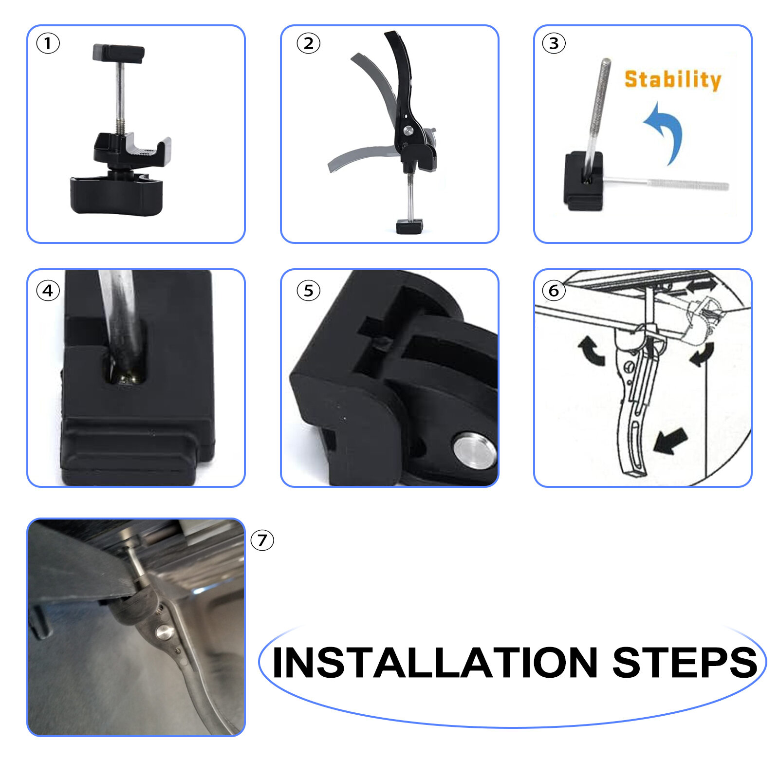 Комплект крепежа для тонной крышки пикапа (винты, болты, 4 задних зажима)