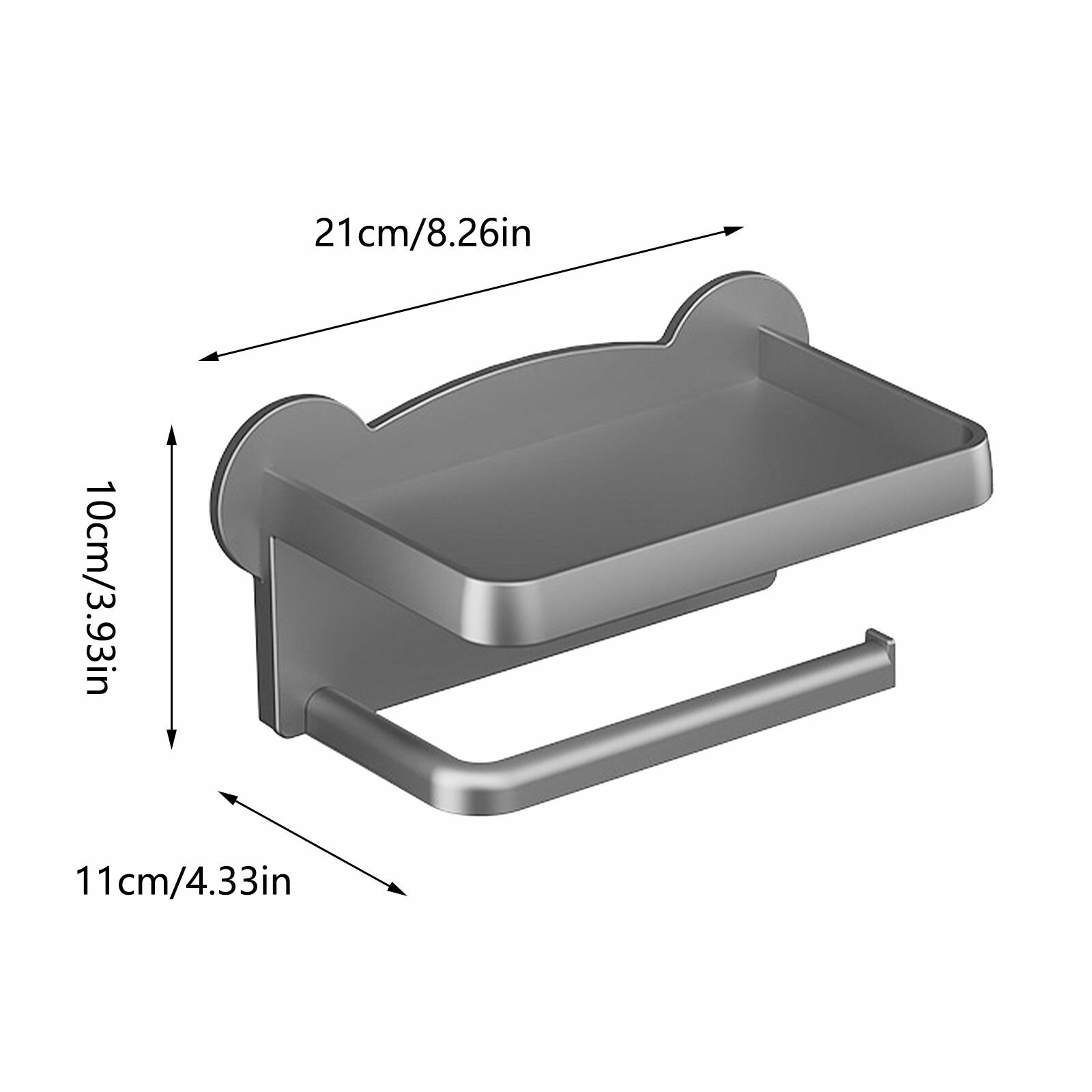 Универсальная полка для ванной комнаты с держателем для телефона и туалетной бумаги, настенное крепление, практичный дизайн