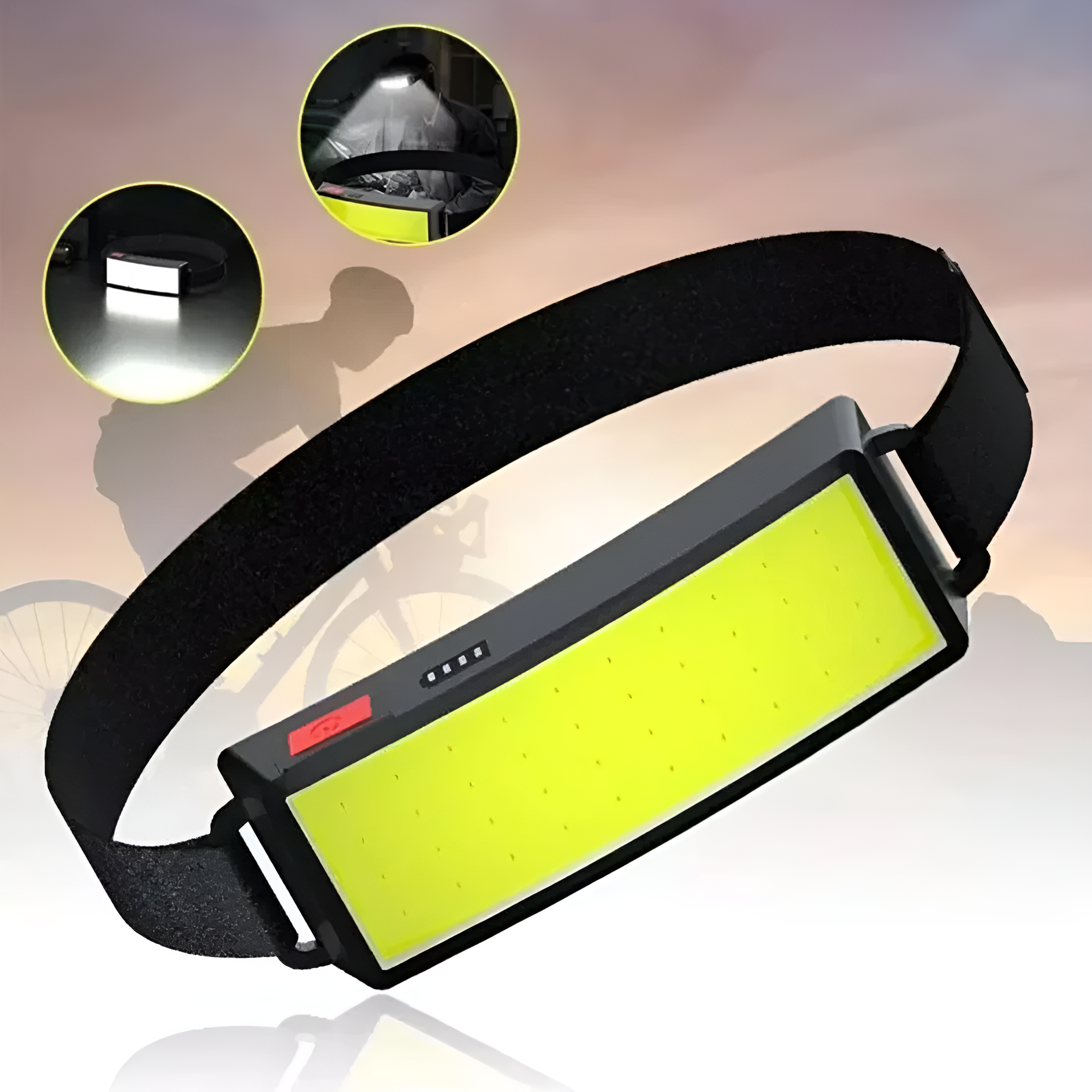 Налобный светодиодный фонарь лента LED COB брызгозащитный для работы туризма рыбалки и охоты micro-USB зарядка