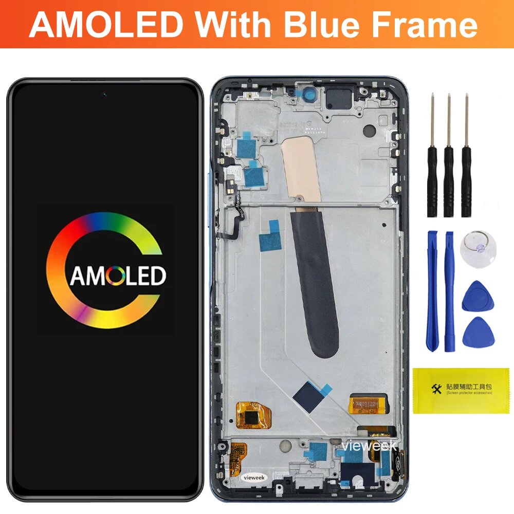 AMOLED-экран F3 для Xiaomi Poco F3 M2012K11AG, ЖК-дисплей, дигитайзер сенсорного AMOLED Blue Frame