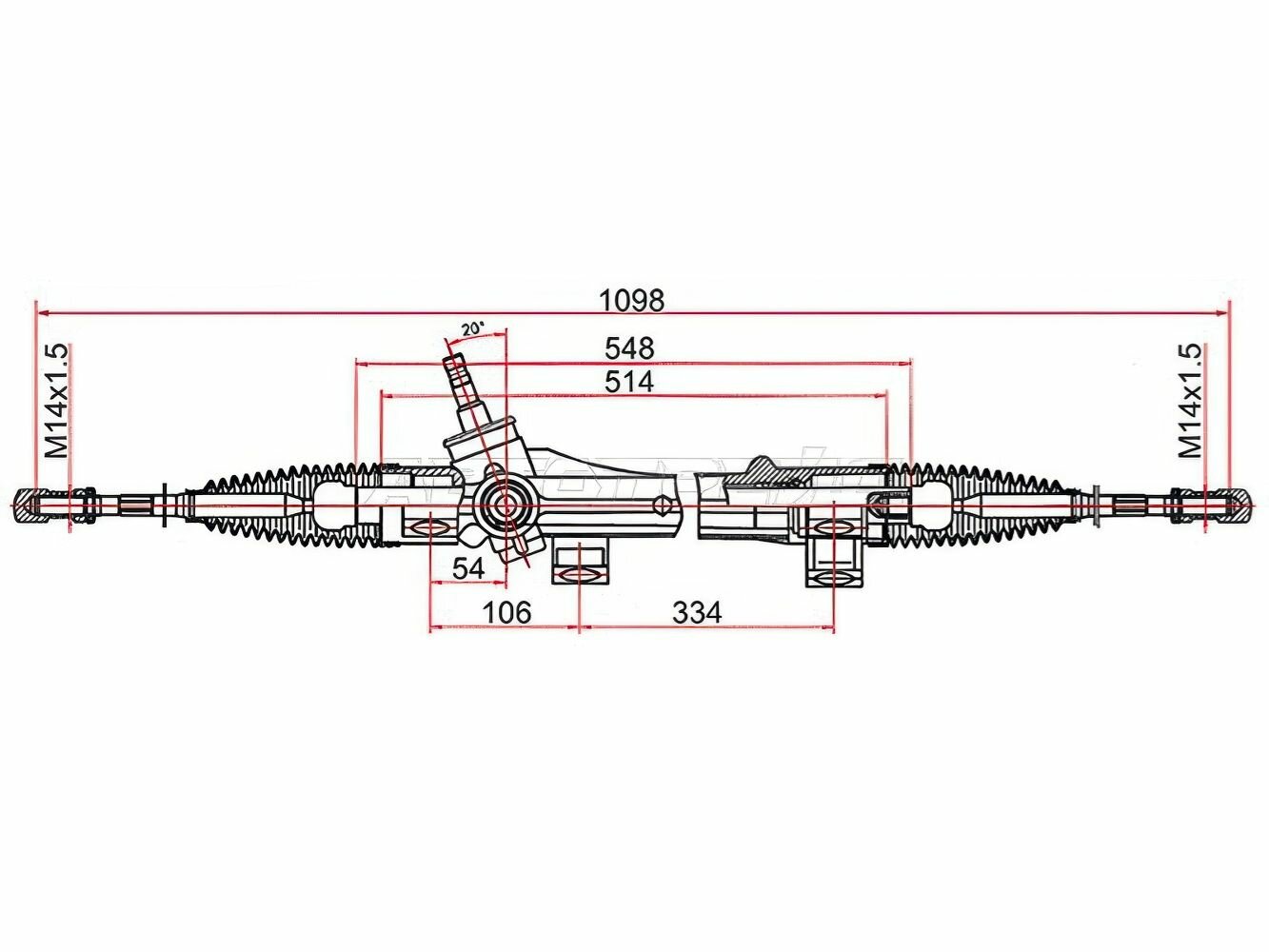 Рейка рулевая, электрическая шток D 17.3 для Тойота Королла арт ST4551002070 SAT