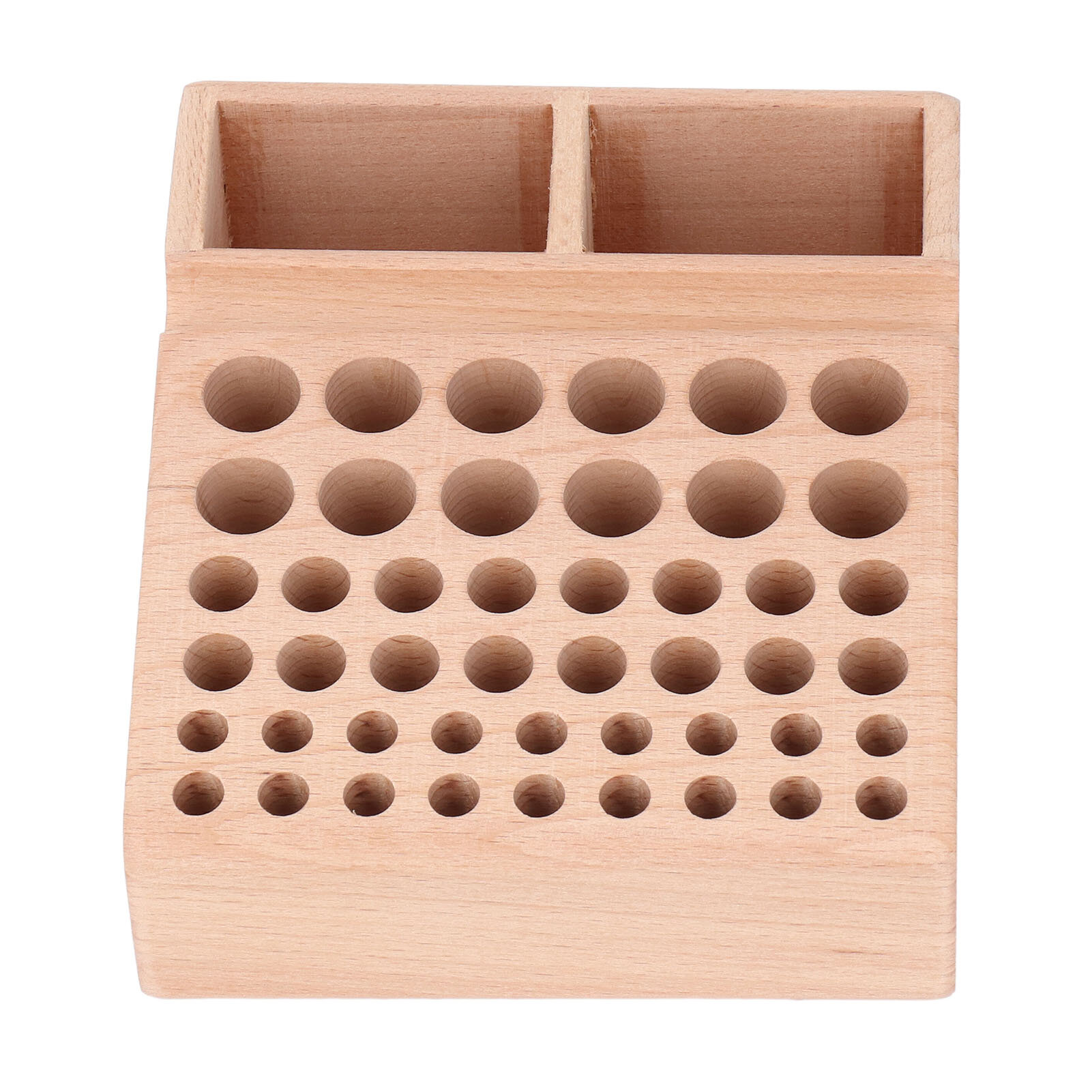 Держатель для инструментов из бука, 46 отверстий, с пазами для пробойников и стамесок