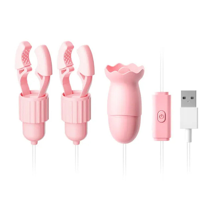 Laile powder нефритовый кролик зажим для сосков сосание языка облизывание массажер USB женская мастурбация секс-игрушка взрослые секс-игрушки
