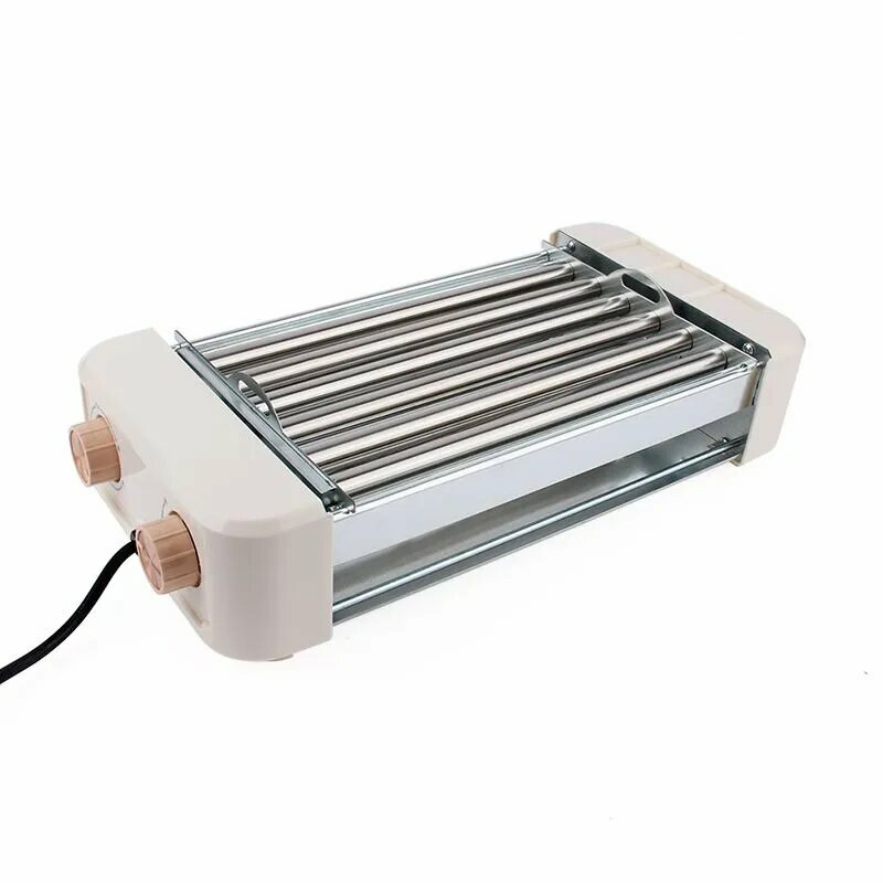 Электрический гриль для кебаба для хот-догов,6 трубок, ролик из нержавеющей стали, ролик для колбасы, выпечка кукурузы, машина для барбекю на шампурах