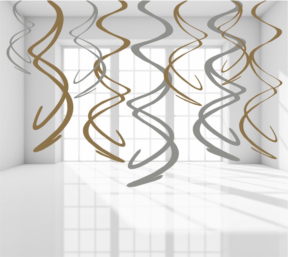 Спираль Декор Золото матовое-Серебро матовое, 12 шт. для украшения