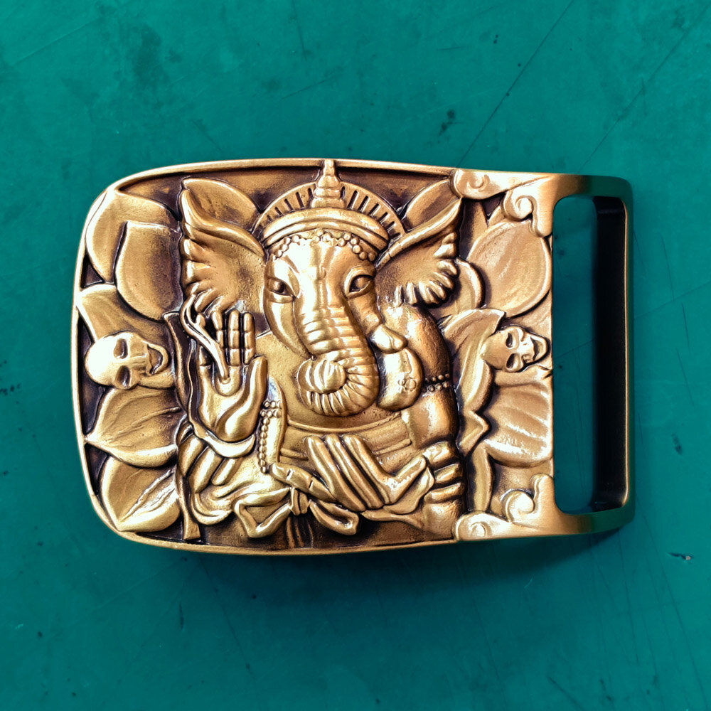 Пряжка на ремень латунь ременная латунная 40 мм с слон ганеша бляха армейская ссср латунь на ремень
