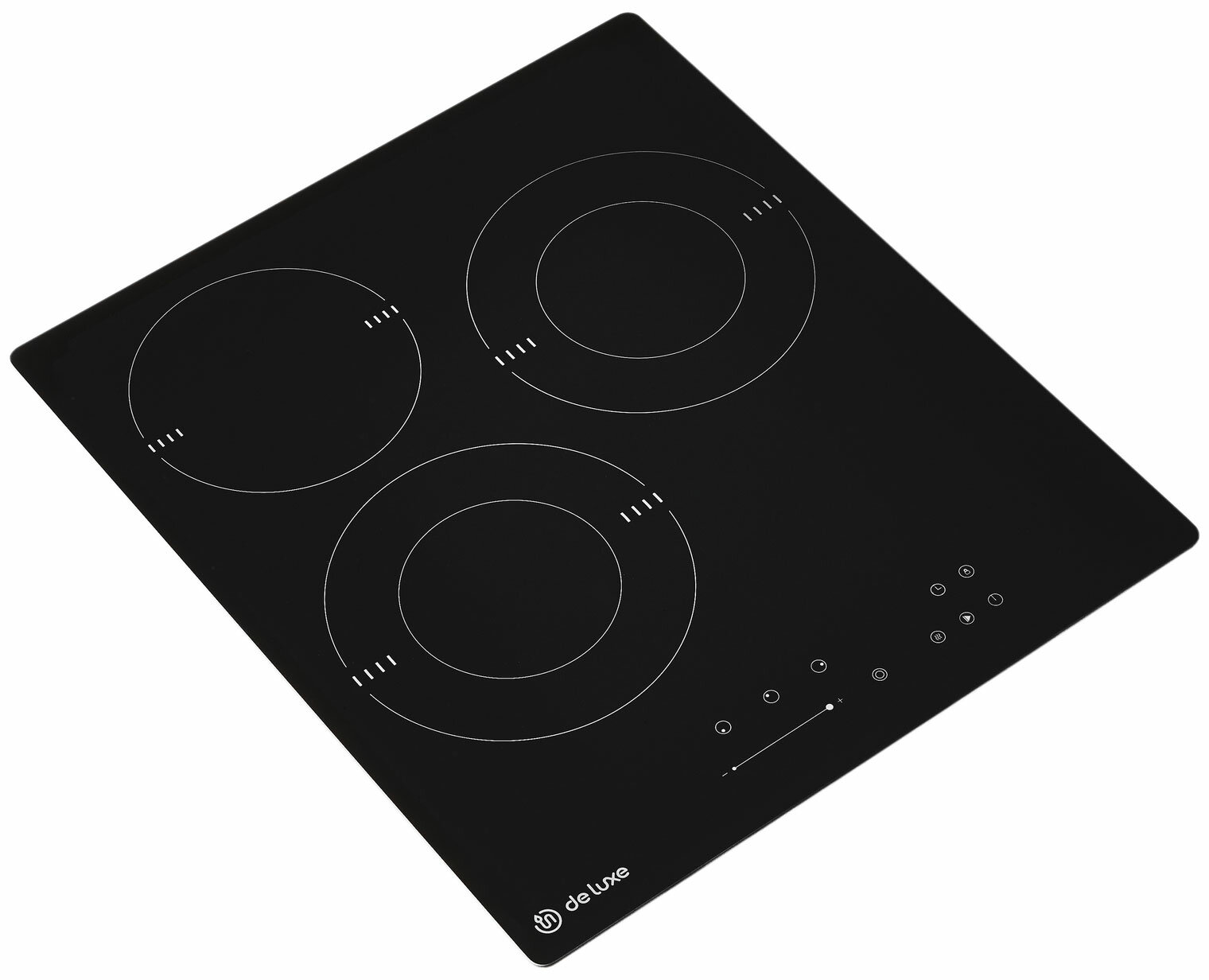 Электрическая варочная панель De luxe VC5E348D-S07 (EVS4503.00) 45 см, 3 конфорки стеклокерамика, черный