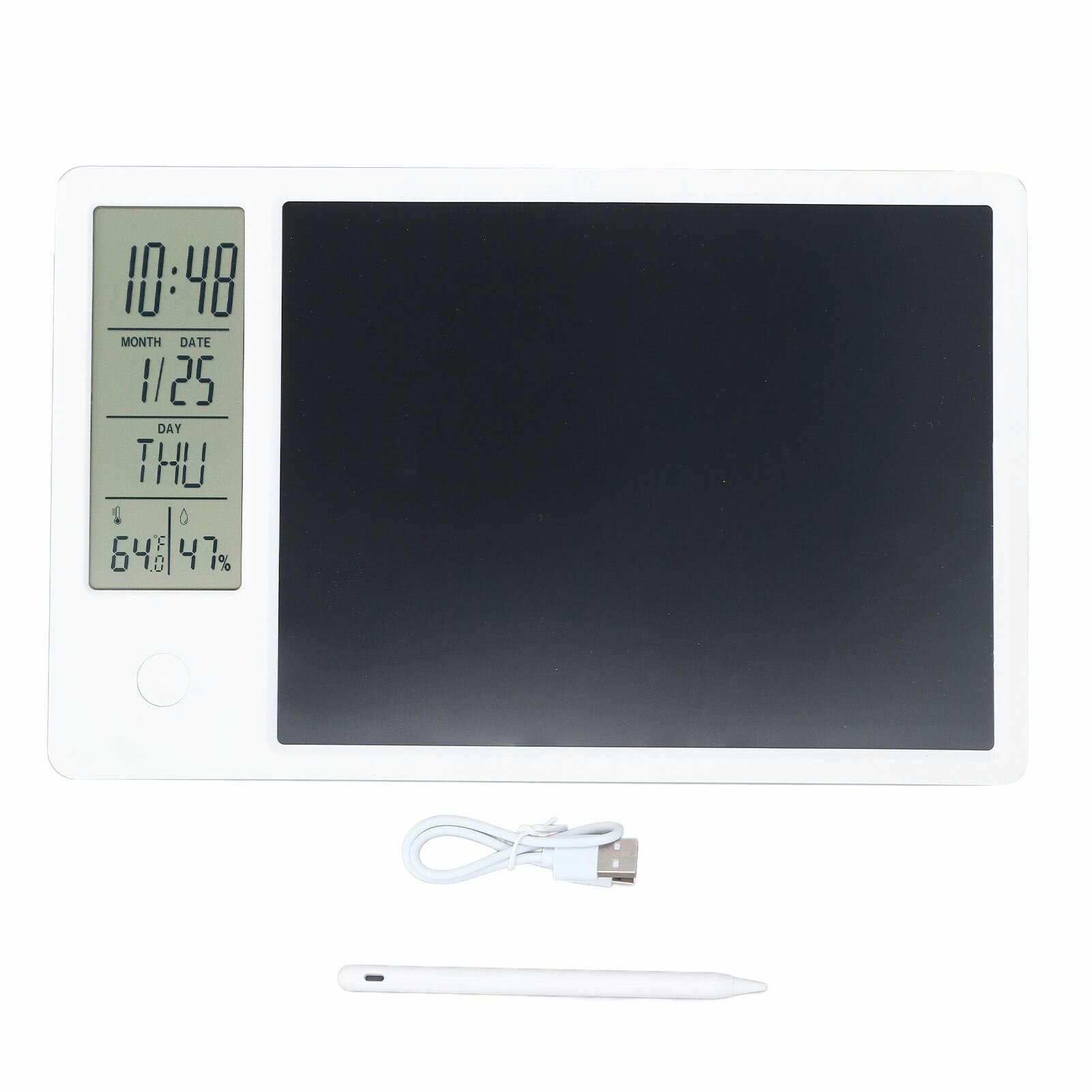 Белый электронный календарь с блокнотом, многофункциональная доска для письма электронного календаря для офиса, легкий и компактный дизайн