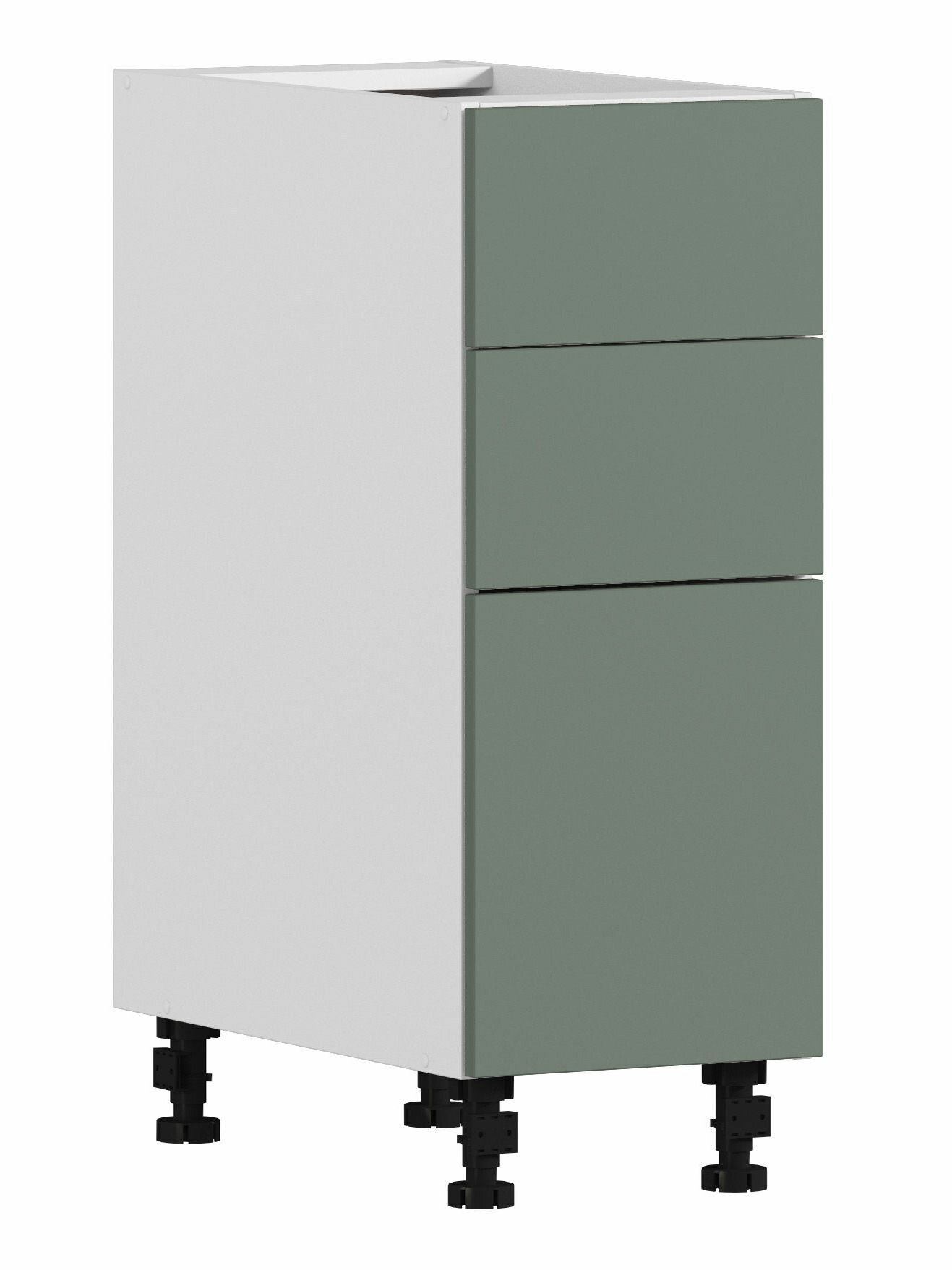 Кухонный модуль напольная тумба столплит Регина РСЯ-30 с ящиками, Белый/ЛДСП Камыш, 30х56х82 см