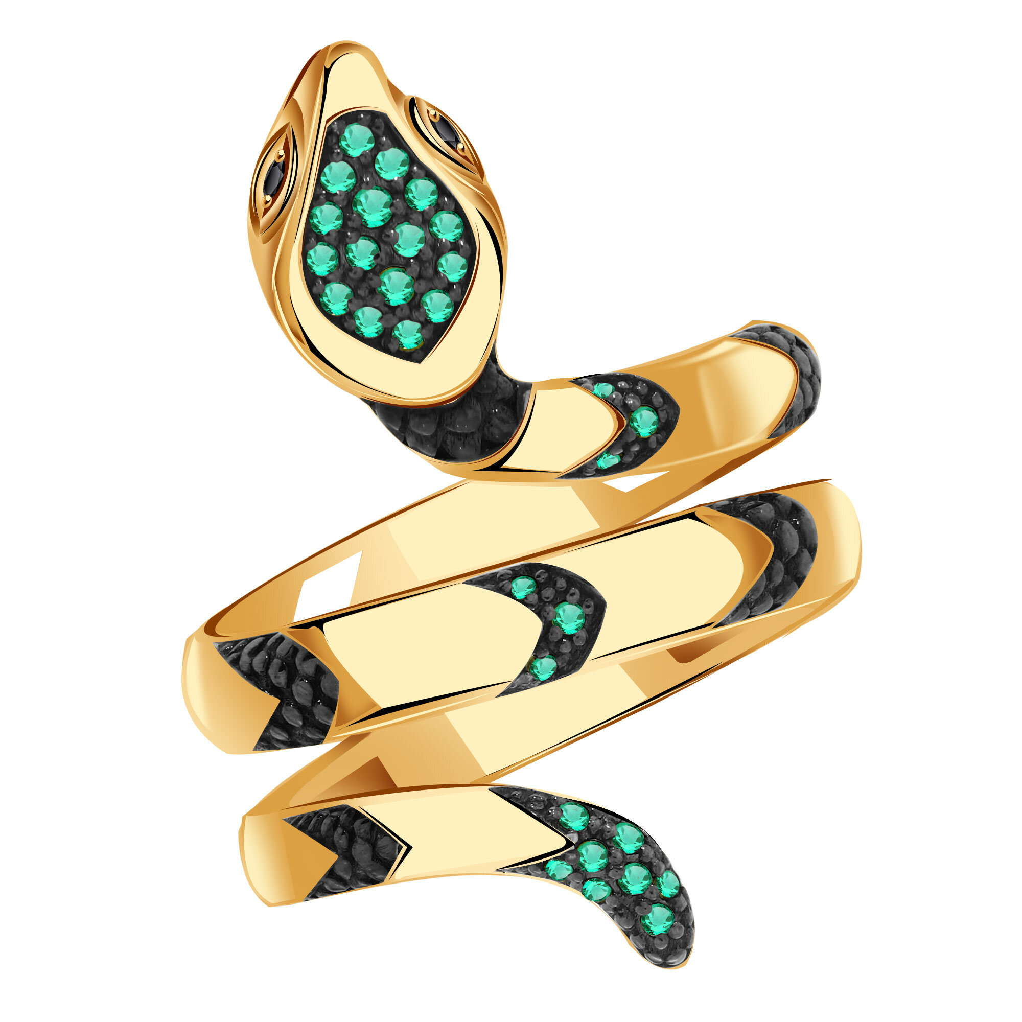 Кольцо, красное золото, 585 проба, фианит