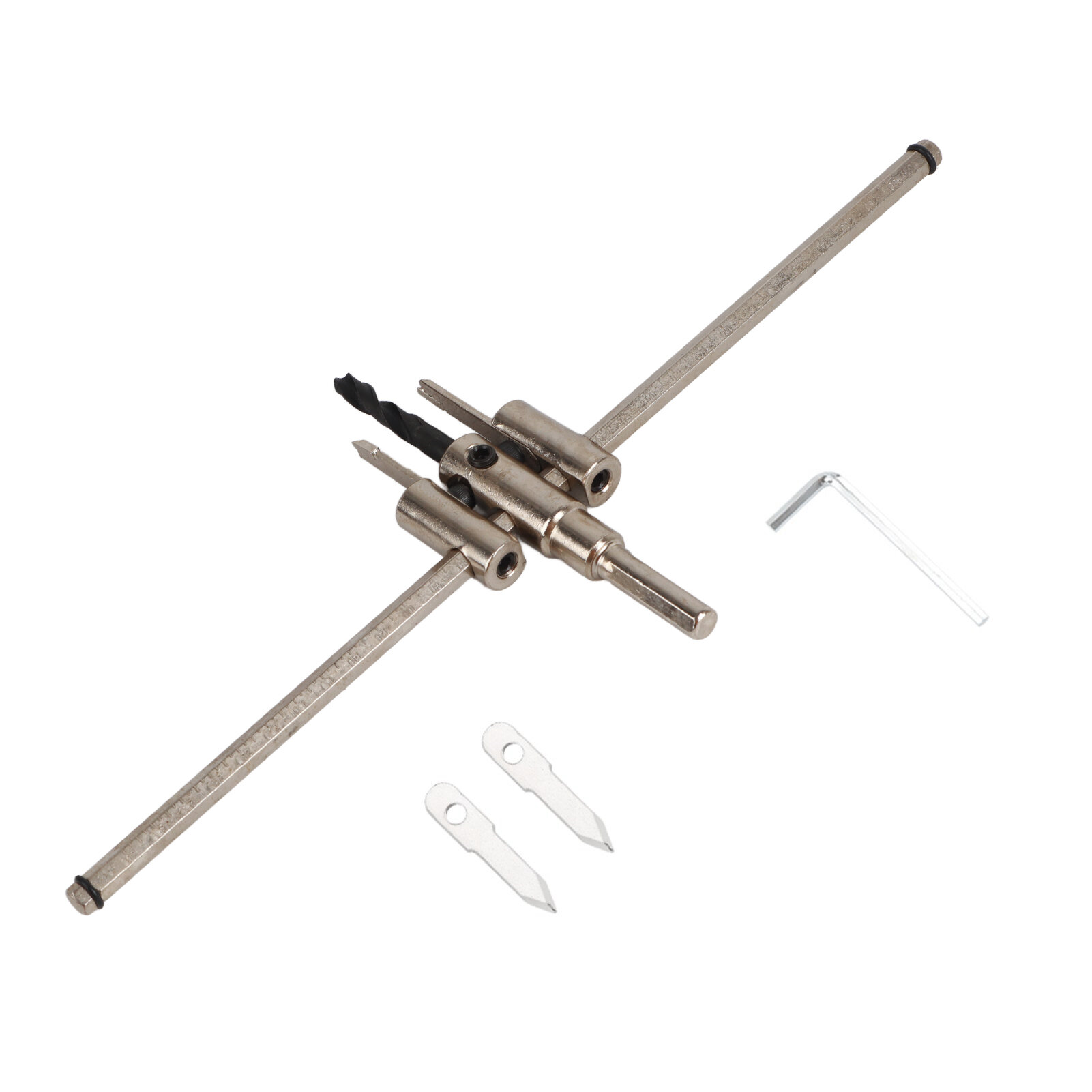 Набор регулируемых серебристых сверл для кольцевых отверстий диаметром 30–300 мм, инструмент для самостоятельной работы по дереву.