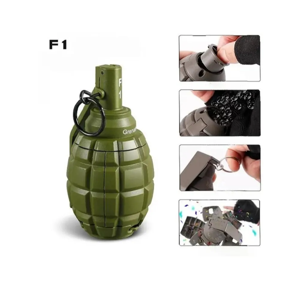 Игрушка "Граната" HC-Toys, для детей, звук, с орбизами, зеленая