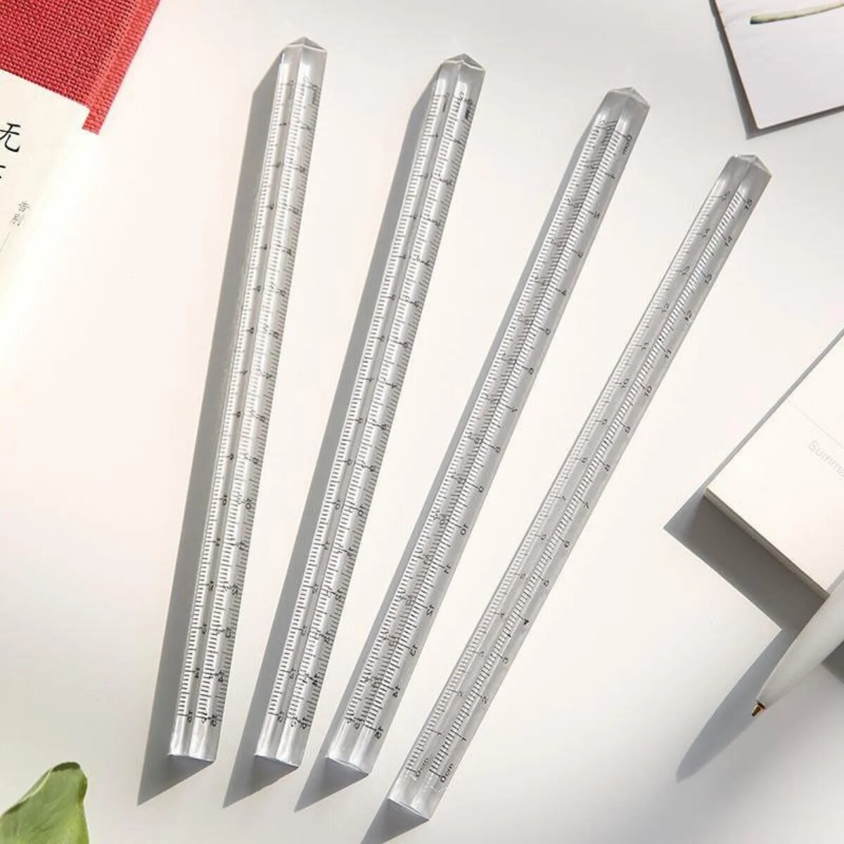 Прозрачная пластиковая линейка 17 см