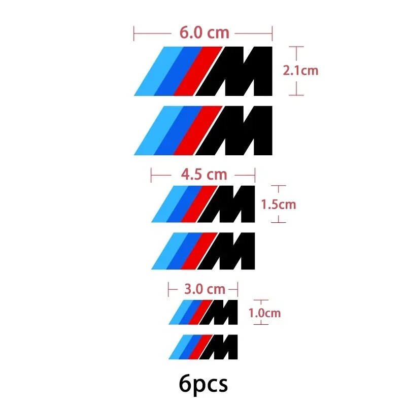6 винил. наклеек BMW M черные (6 шт.)