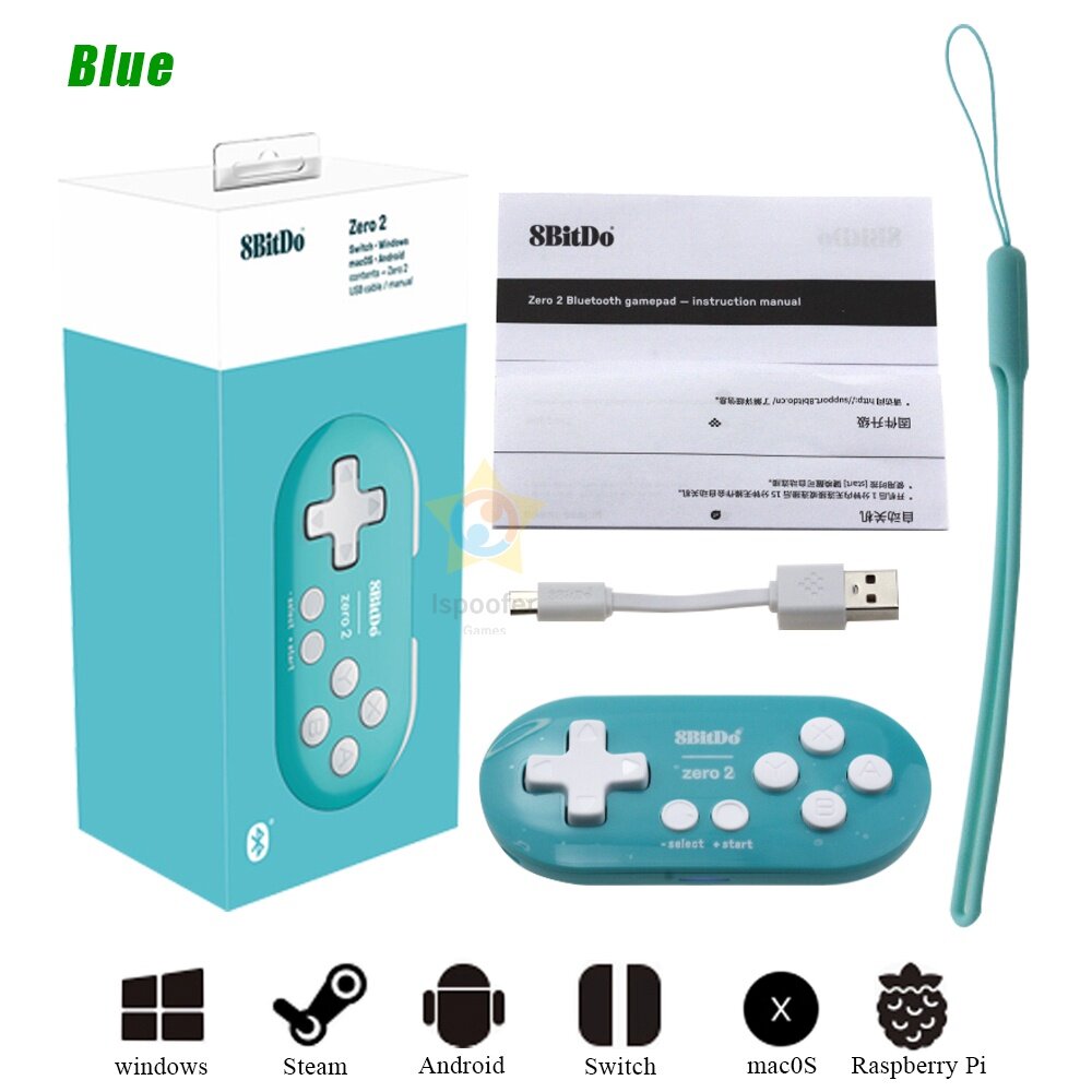 8Bitdo Zero 2 Bluetooth Контроллер для Nintendo Switch Windows Android MacOS Raspberry Pi Mini Gamepad
