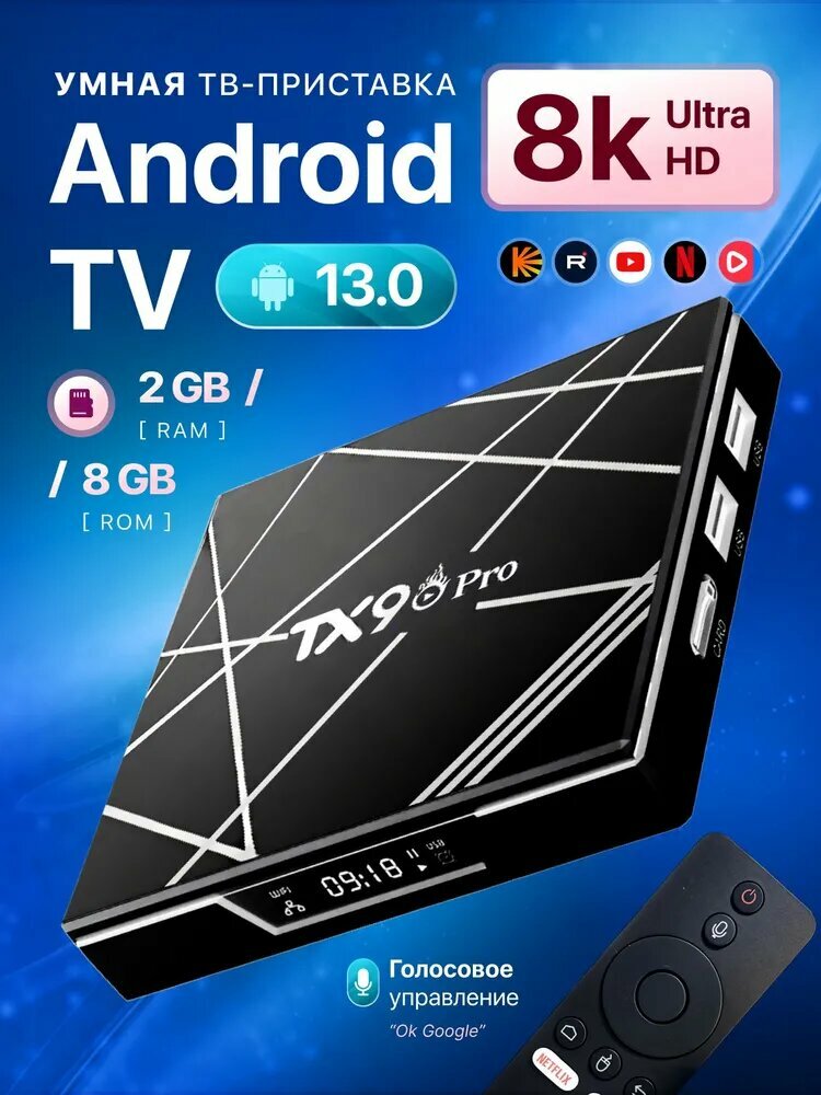 Медиаплеер для цифрового тв /8 ГБ/ Android 13/ 8K 数字电视媒体播放器 /8GB/ Android 13/ 8K 数字电视媒体播放器 /8GB/ Android 13/ 8K