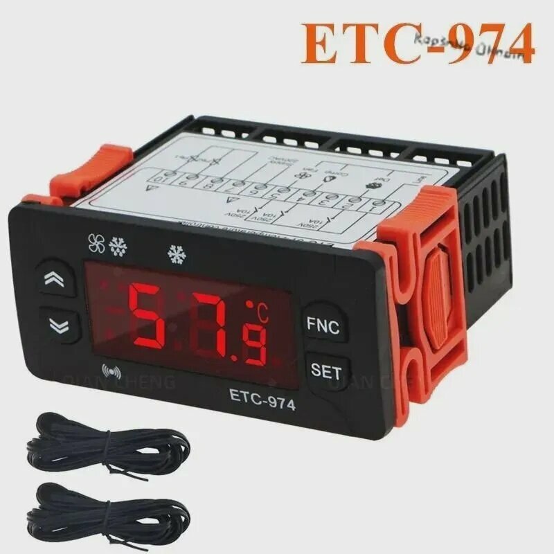 Регулятор Elitech ETC-974, для морозильников, с вентилятором, черный