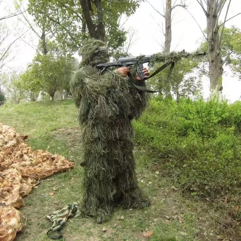 Костюм Ghillie охотничий лес, камуфляжная одежда с 3D бионическими листьями, Маскировочная форма, камуфляжный костюм Cs