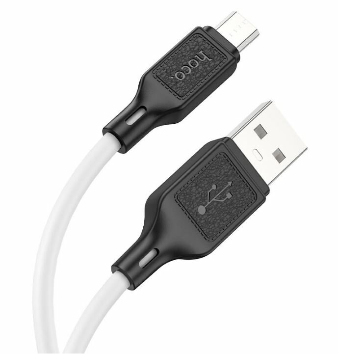 Дата-кабель Hoco X90, USB - Micro-USB, 1м, 2.4A, силиконовый, белый