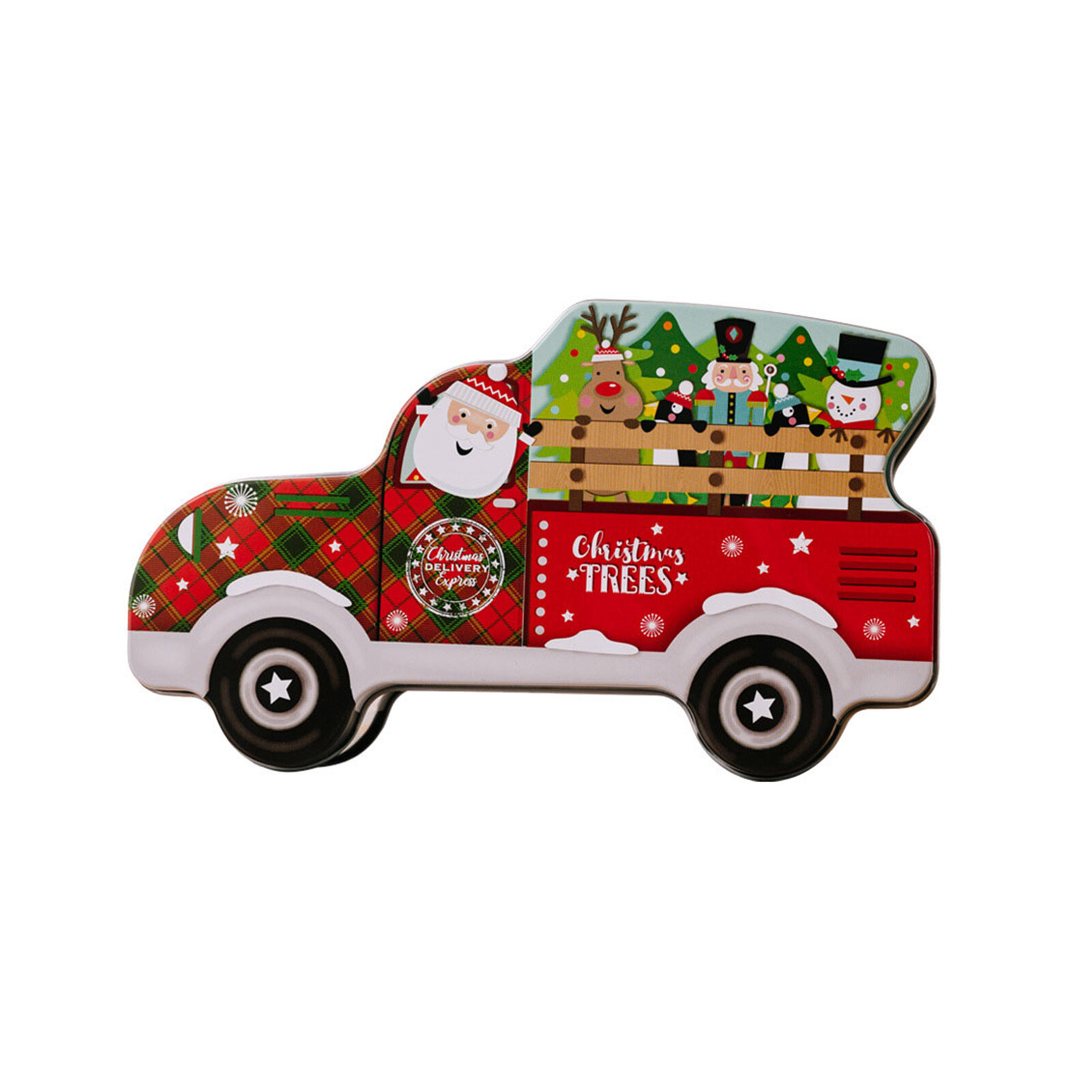 Праздничный контейнер для конфет в виде рождественской машины жестяное хранилище