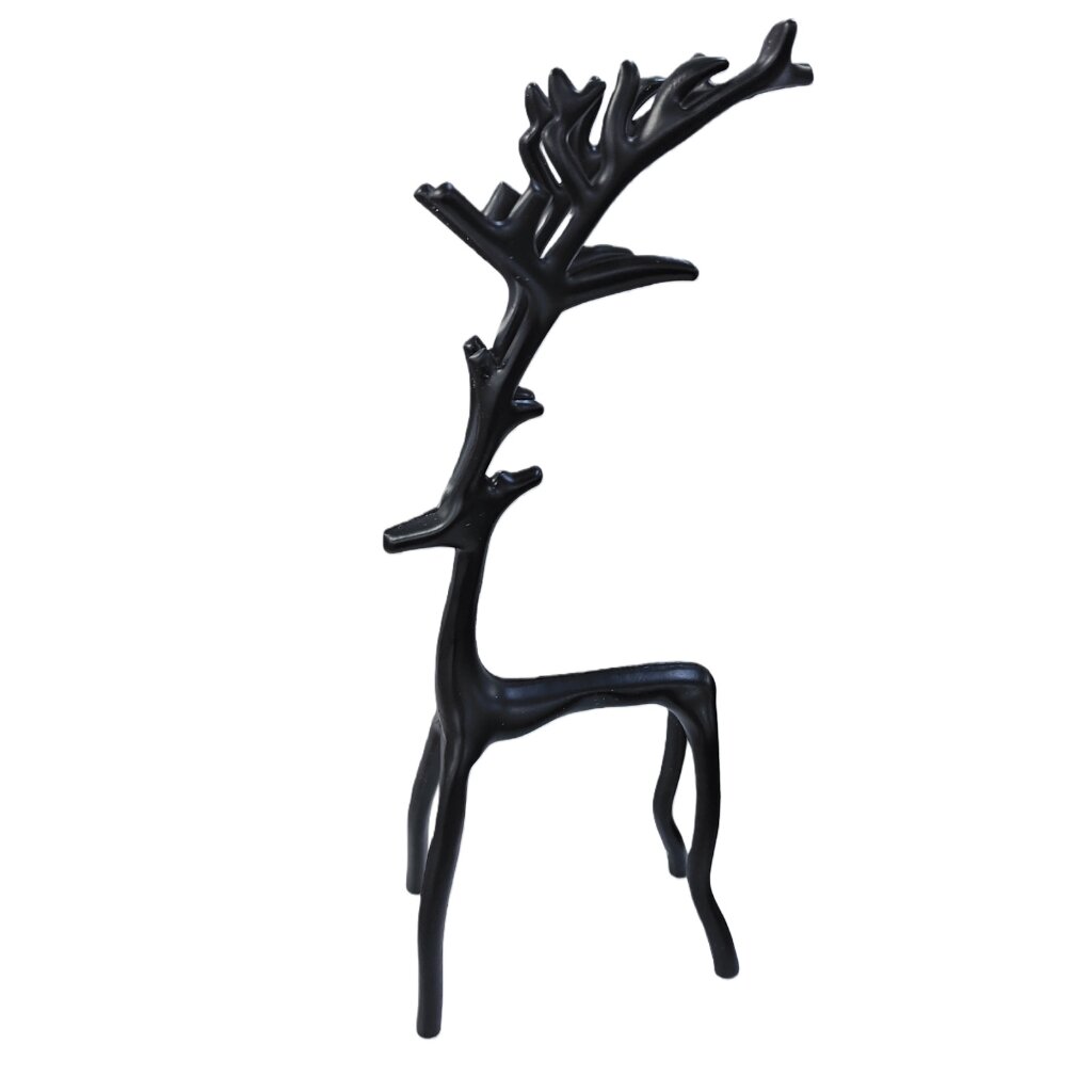 Reindeer statue, resin deer sculpture, Christmas desktop decorations, modern European Approachs decoration, suitable for mantel, fireplaces, living room, bedroom