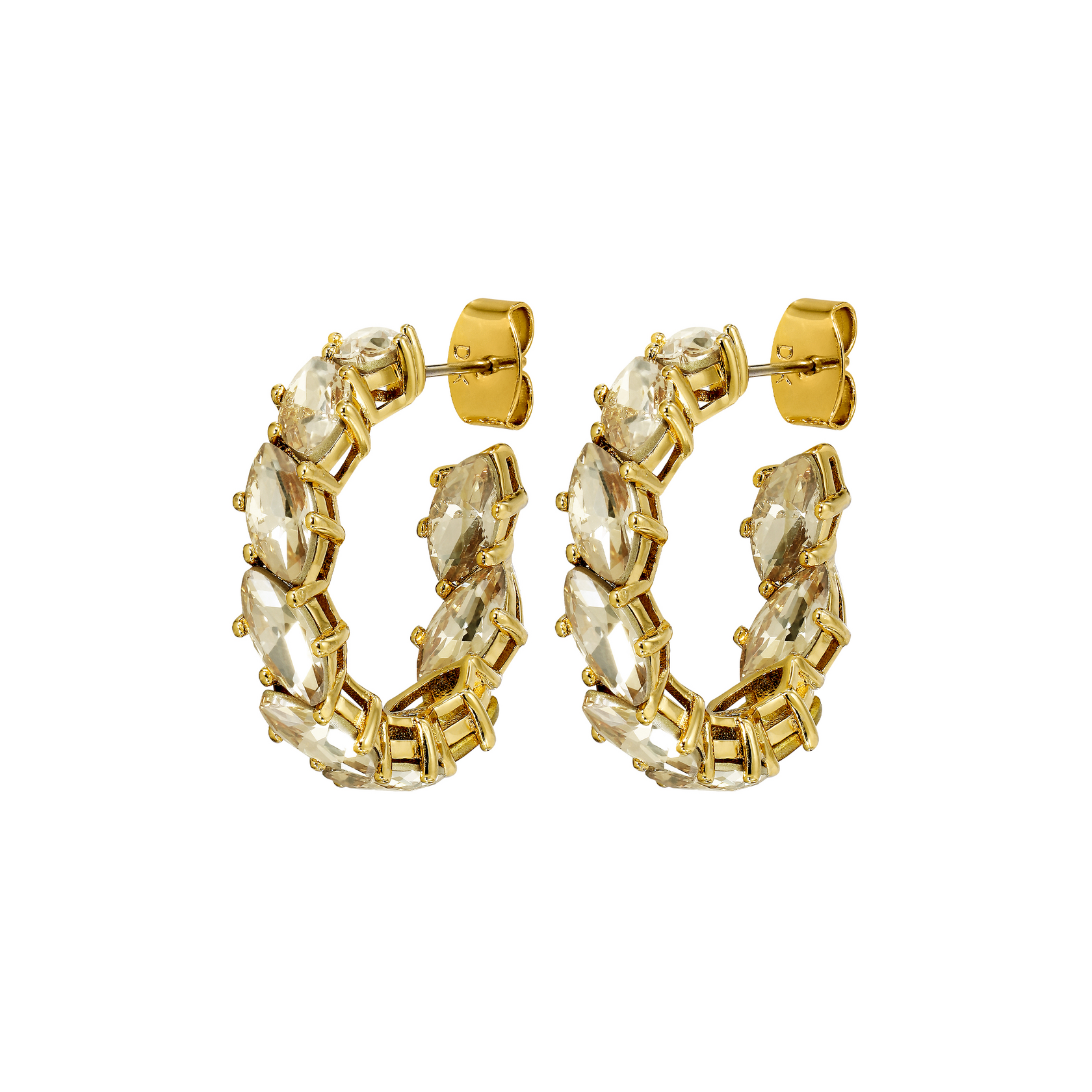 Серьги пусеты, кристаллы Swarovski
