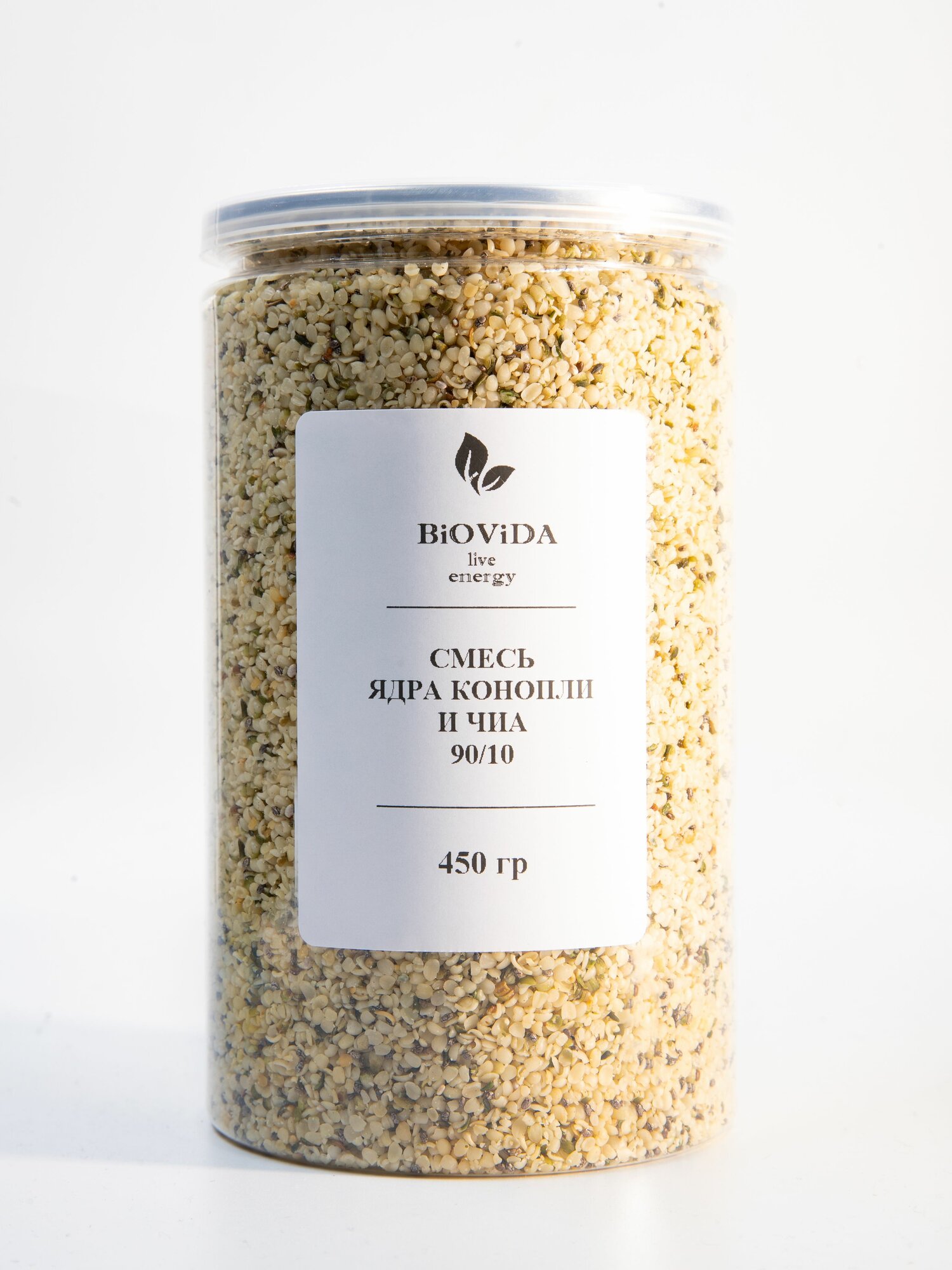 Смесь салатная. Ядро конопляное дробленое 90% чиа 10% 450г