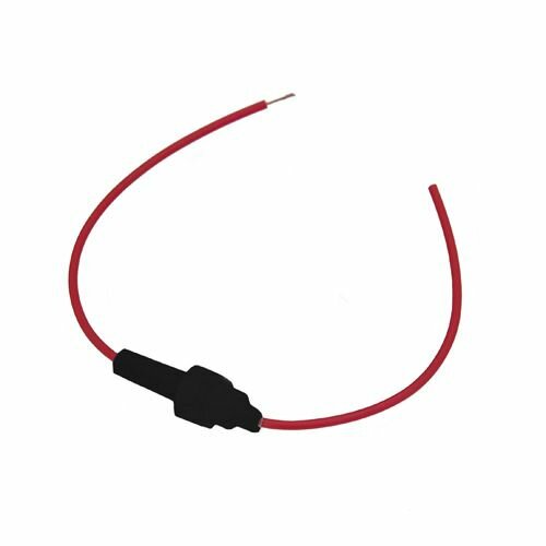 Держатель цилиндрического предохранителя BLACK (пластик) с красным проводом