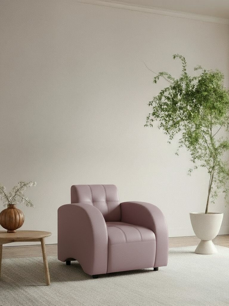Кресло Вега с подлокотниками бежево-розовая кожа димроз в офис, дом, салон красоты, прихожую, гостиную, зону ожидания.
