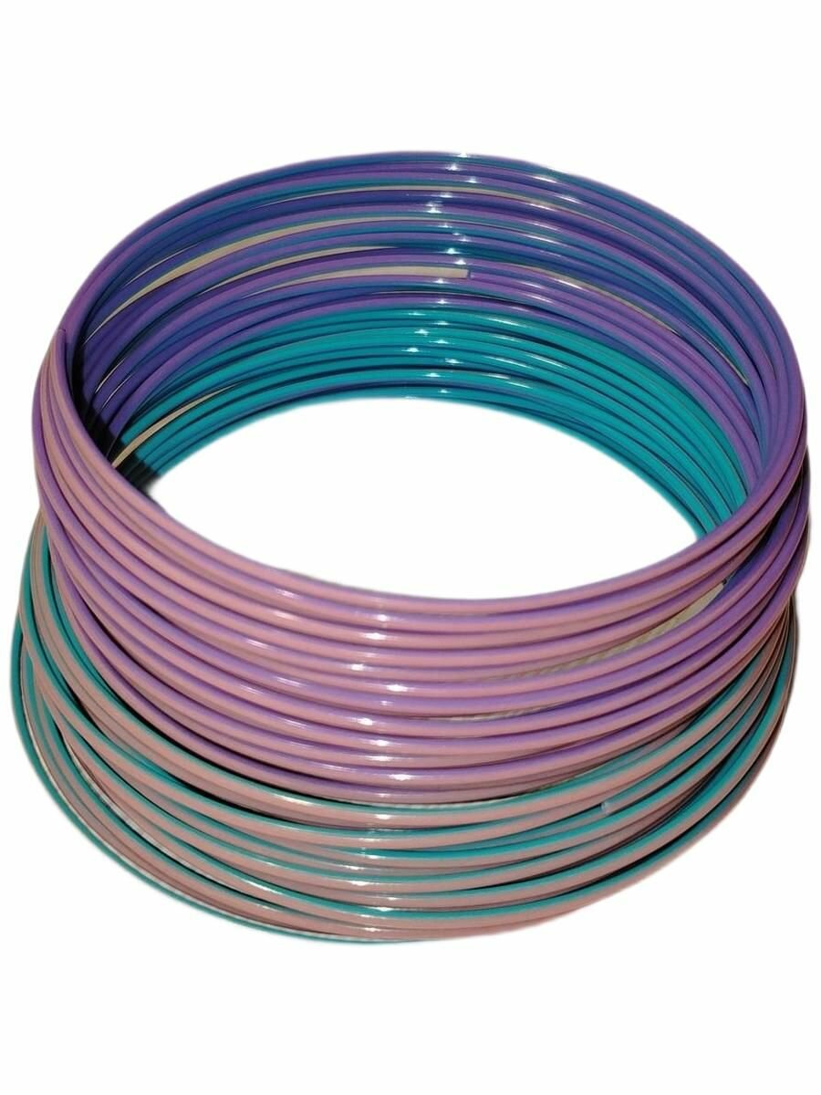 Пластик PLA для 3D ручки трёхцветный 5 м розовый, фиолетовый, бирюзовый