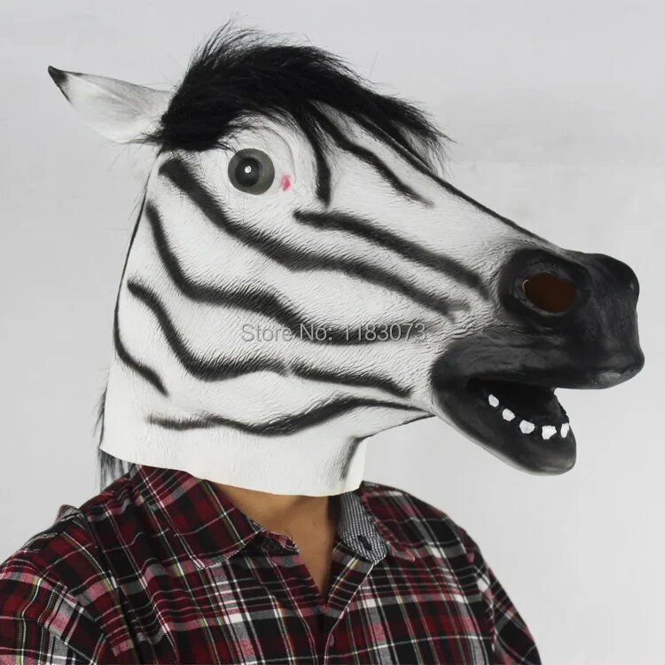 Латексная маска головы зебры Blackburro