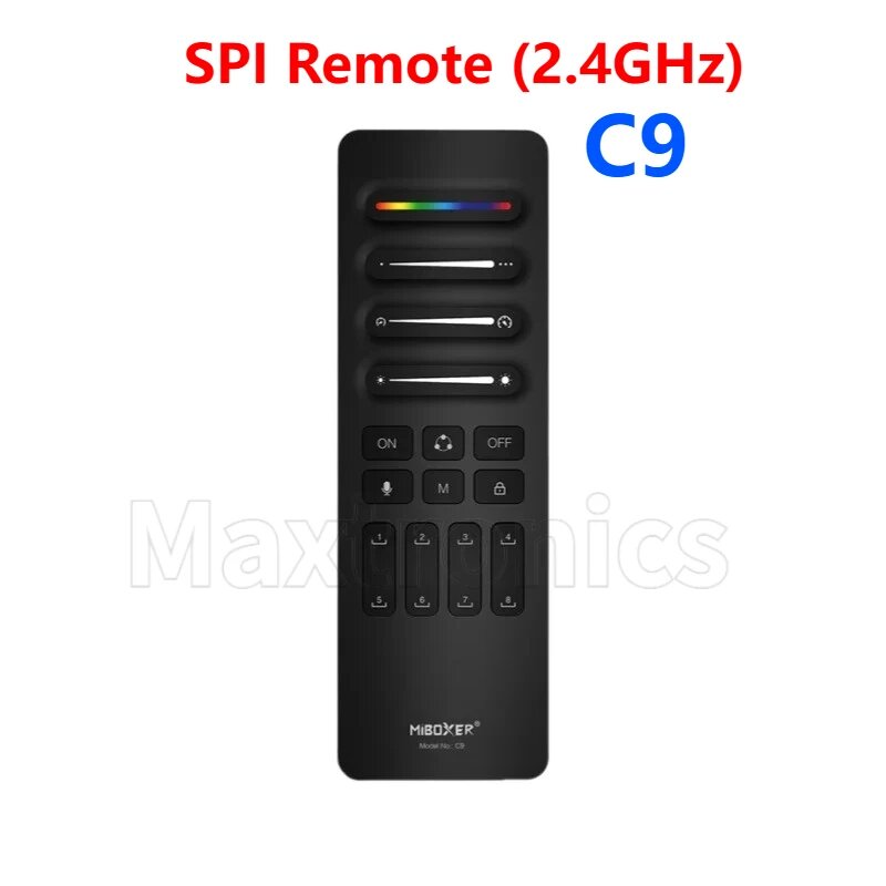Пульт SPI 2.4GHz MIBOXER C9 (RGB+CCT, 8 зон)