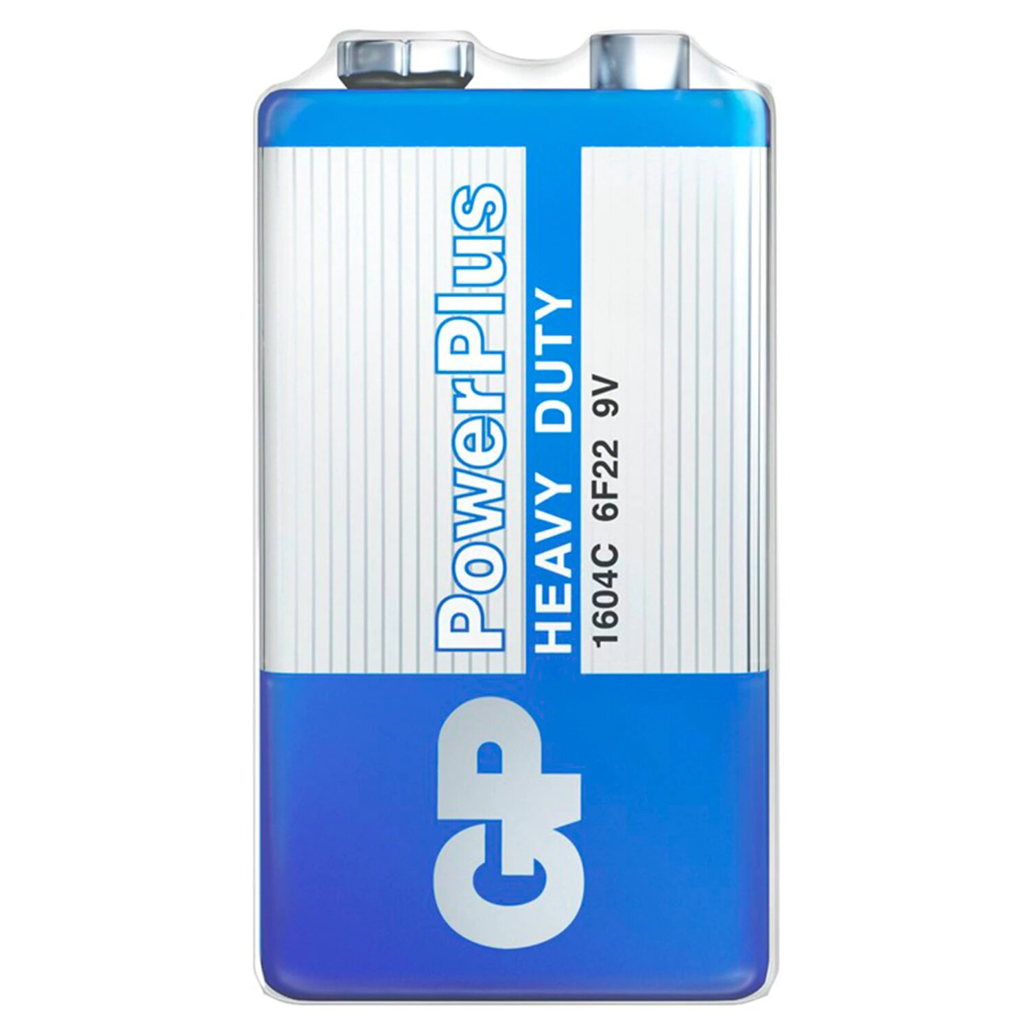 Батарейка 1 шт. GP PowerPlus, Крона (6R61, 6F22, 1604S), солевая, в плёнке, 1604CEBRA-2, 4шт.