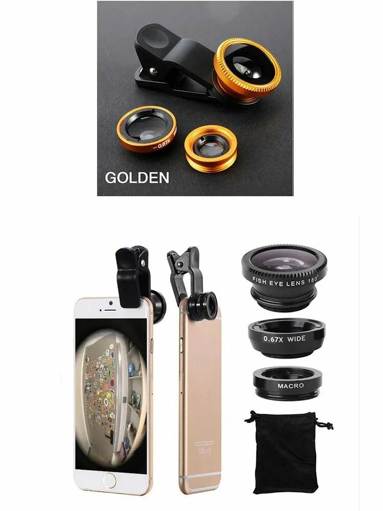 Широкоугольный макрообъектив <рыбий глаз> 3-в-1 для iPhone