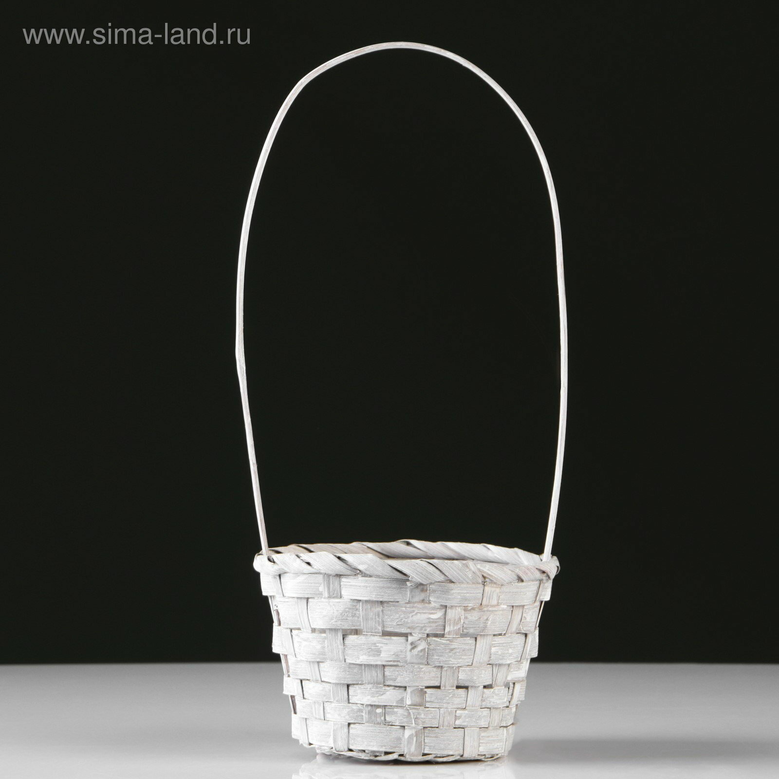 Корзина плетёная, бамбук, d=13xH9.5/28 см, серый, дизайн: однотонный