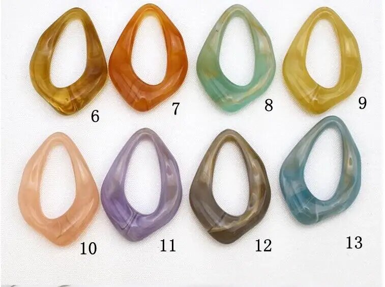 Весенний стиль, 50 шт./лот, геометрический принт с цветущим эффектом, круглые/капли воды, смоляные бусины, ювелирные изделия своими руками, аксессуары для сережек