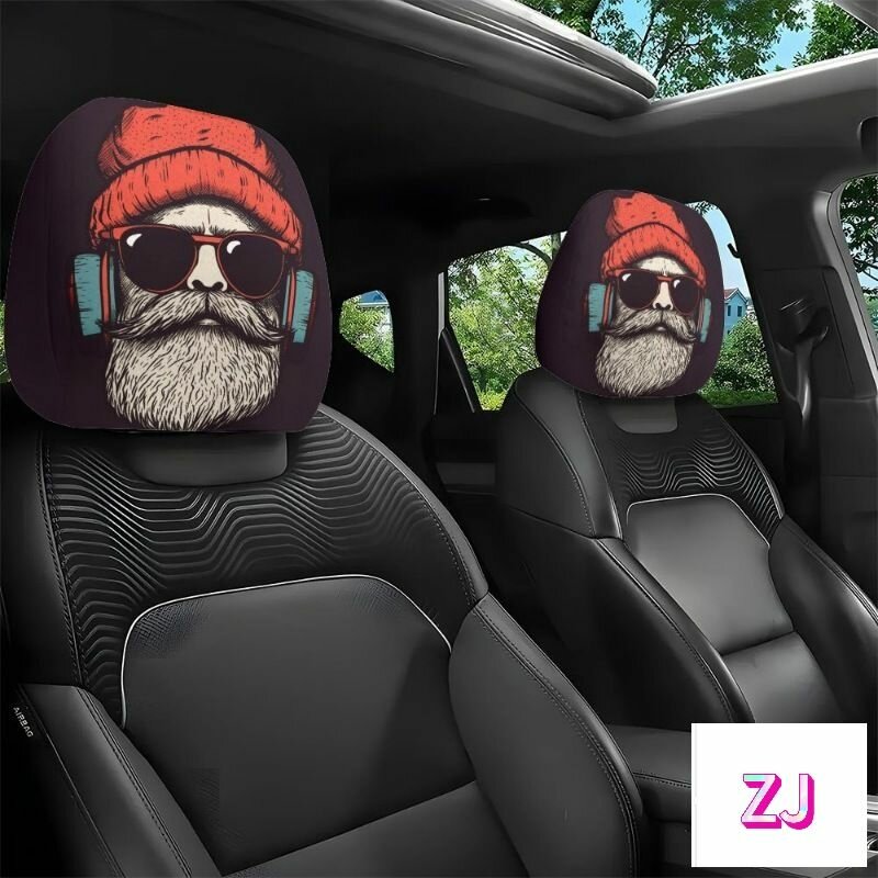 Маска на подголовник автомобиля, чехол на подголовник автомобильный, 2шт, черное