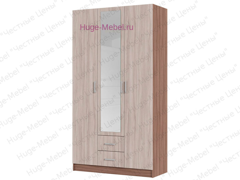 Шкаф 3-х створчатый Трио ясень Huge Mebel . Ширина 1200 Высота 2200. Шкафы распашные