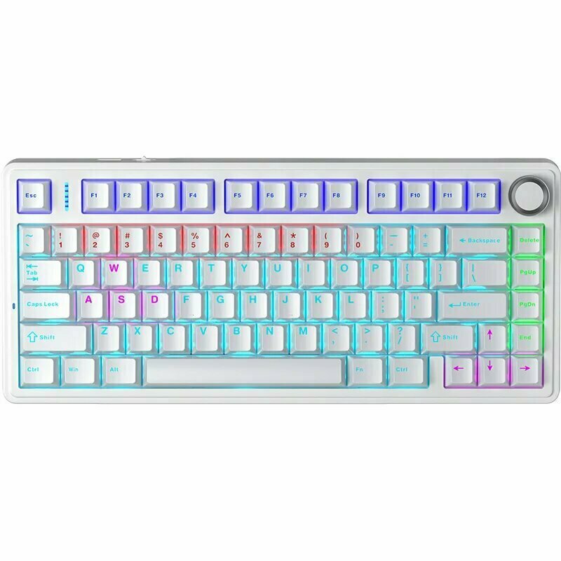 Aula F75 Проводная механическая клавиатура 75%, White, Синий переключатель