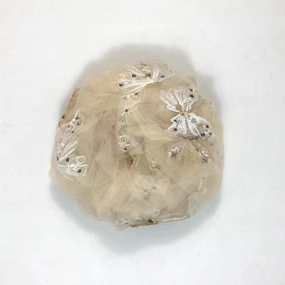 Новая вышитая бабочка, ткань из сетки, кружевная вышивка, европейская и американская женская одежда, аксессуары для платьев