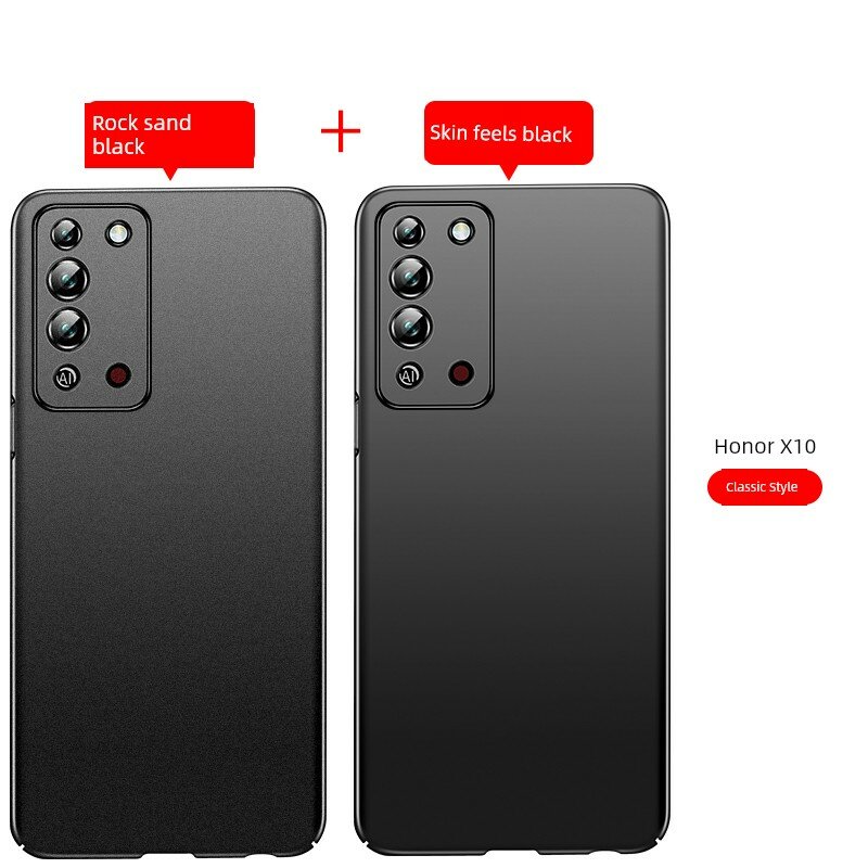 Набор чехлов для Honor X10 Max с матовой текстурой, без магнитной функции, матовый черный и кожаный черный