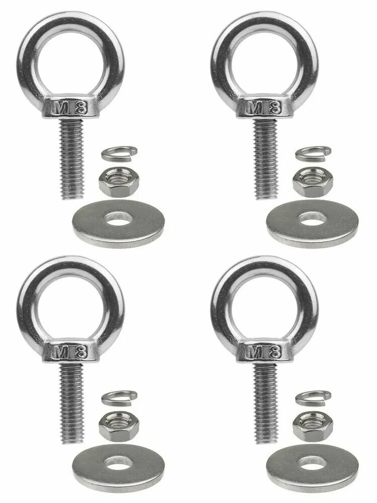 Рым-болт м8 нержавейка сталь, м8x25 длинный Рым болт и гайки, 4 шт